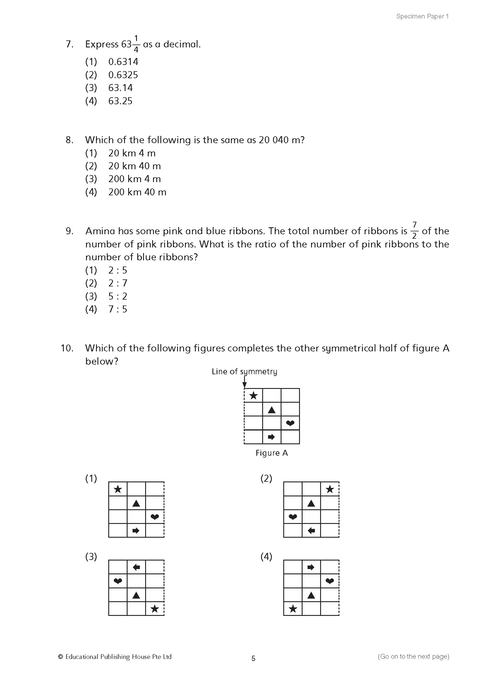 EPHmall-(SG)PSLE Maths Specimen Papers